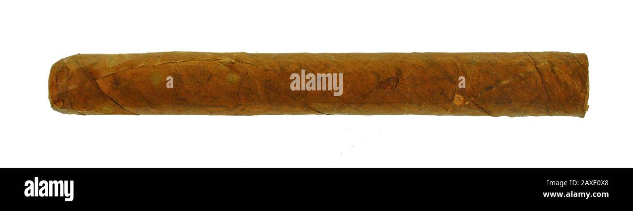 hand rolled cigar isolated on white Stock Photo - Alamy