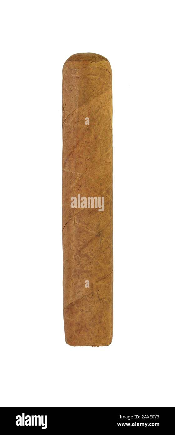 hand rolled cigar isolated on white Stock Photo - Alamy