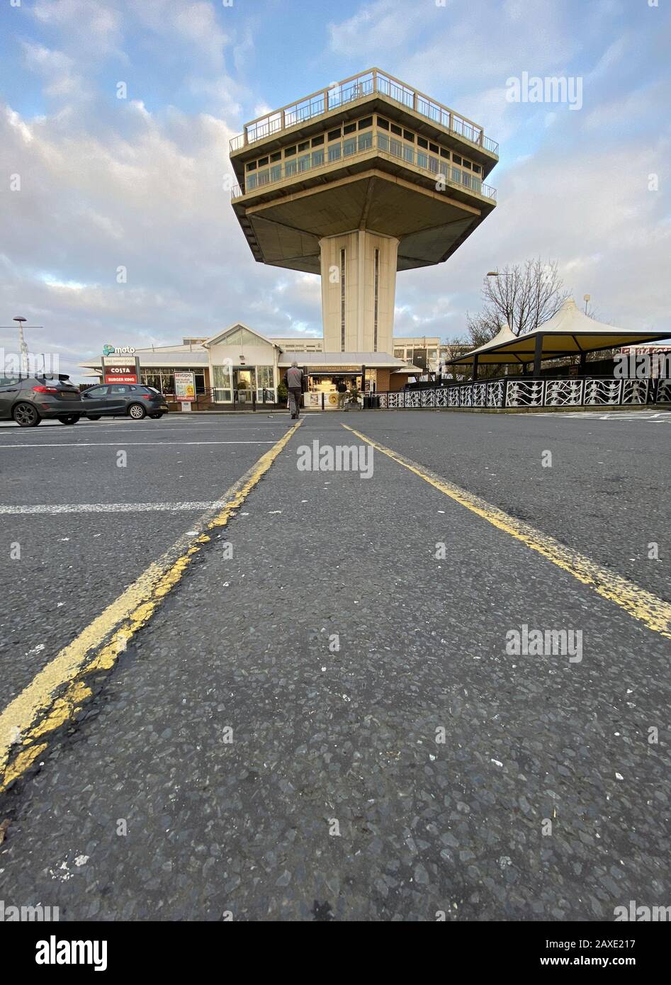 The Iconic tower of the M6 Lancaster Forton service area Stock Photo ...