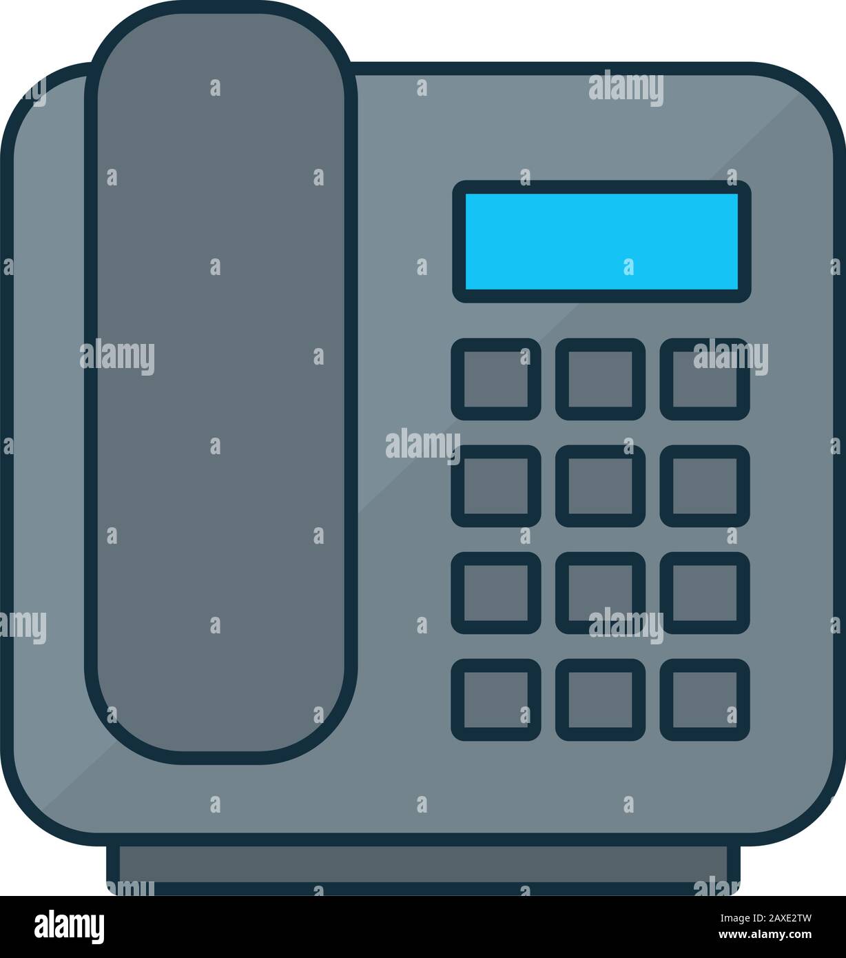Phone line and fill icon design, Call telephone communication hotel ...