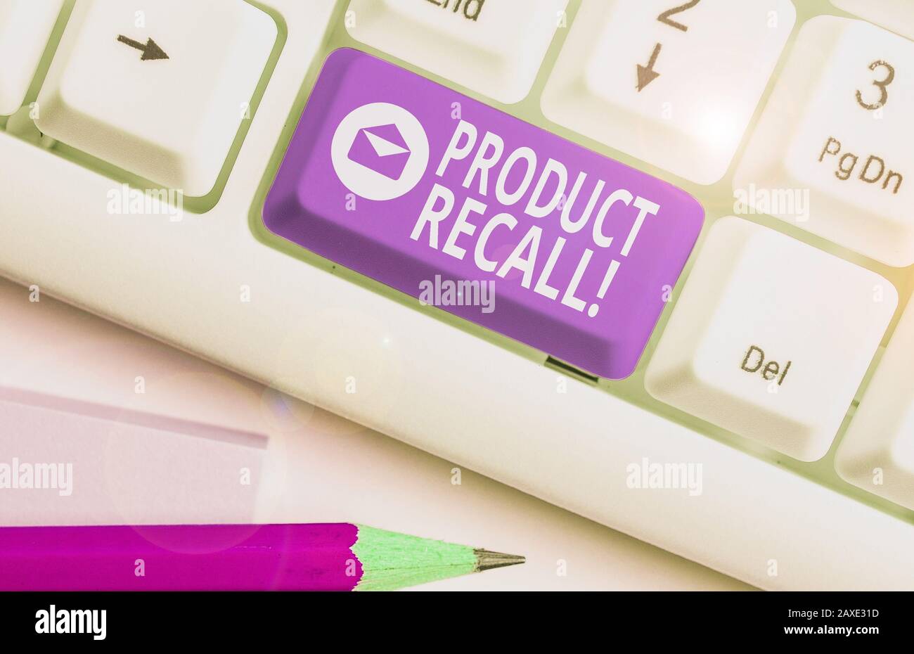 Writing note showing Product Recall. Business concept for process of ...