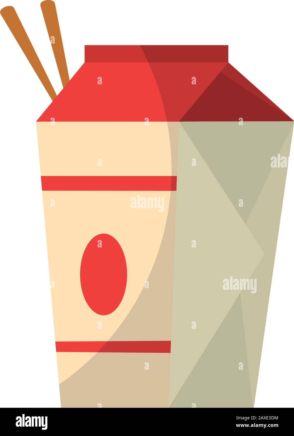 Chinese rice flat style icon design, Eat fast food restaurant menu ...