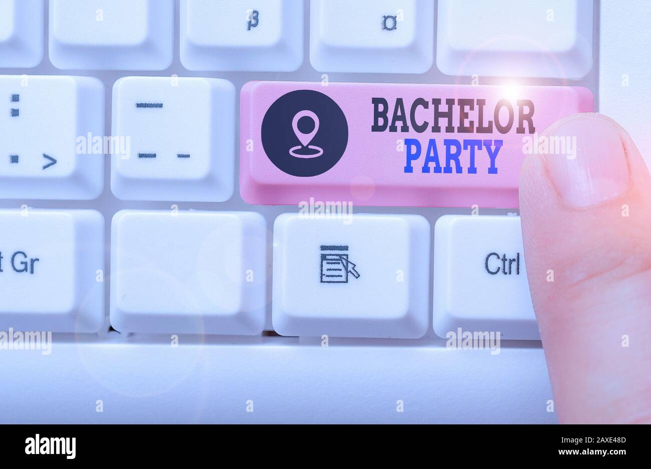 Conceptual hand writing showing Bachelor Party. Concept meaning a party ...
