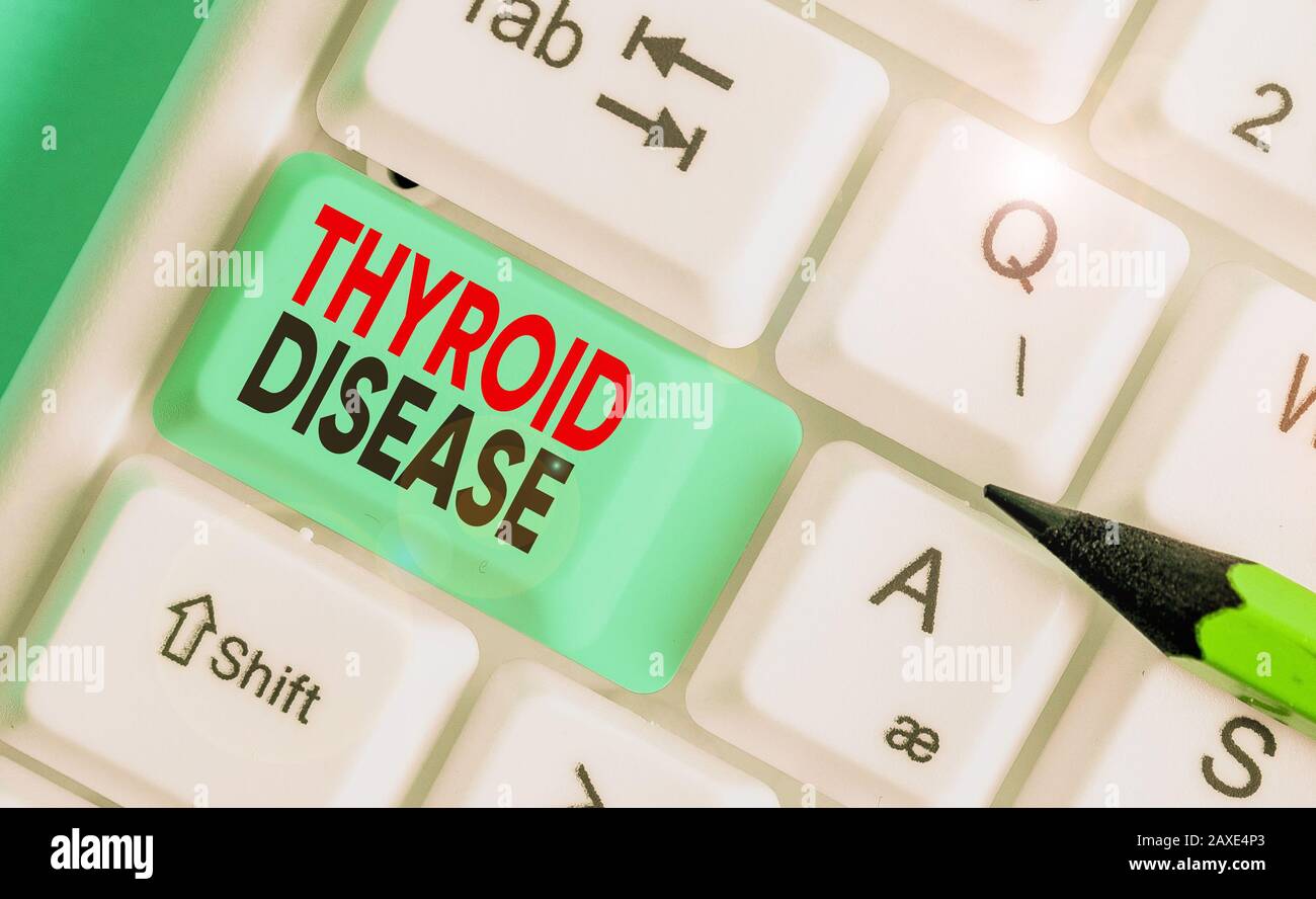 Handwriting text writing Thyroid Disease. Conceptual photo the thyroid ...