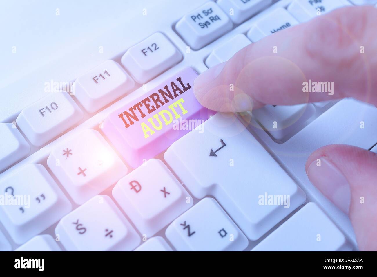 Writing note showing Internal Audit. Business concept for evaluating ...