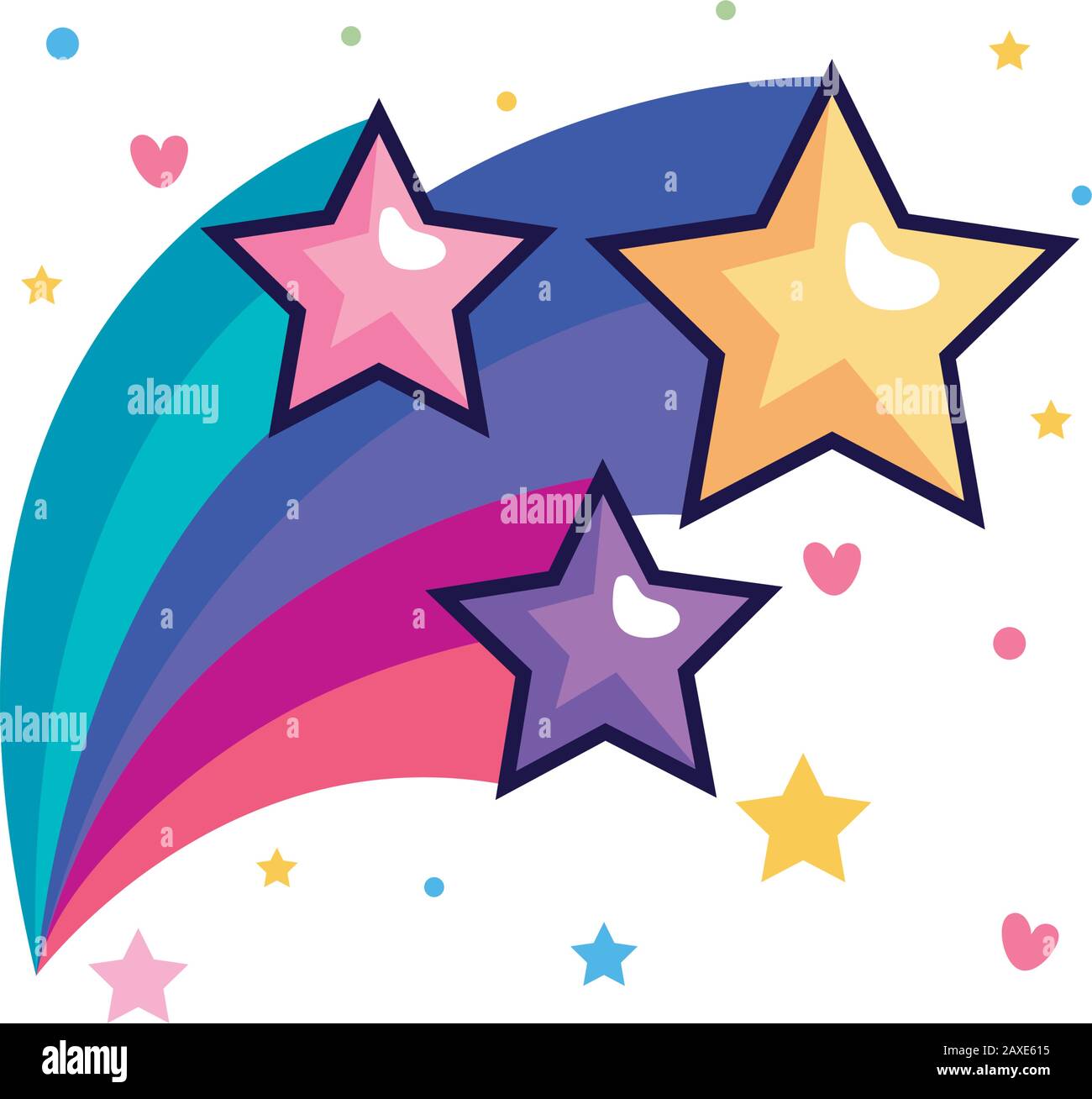 cute shooting stars magic icon Stock Vector Image & Art - Alamy