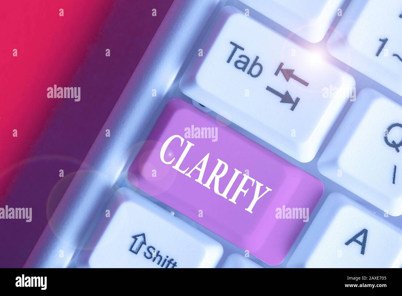 Handwriting text writing Clarify. Conceptual photo Make a statement or ...