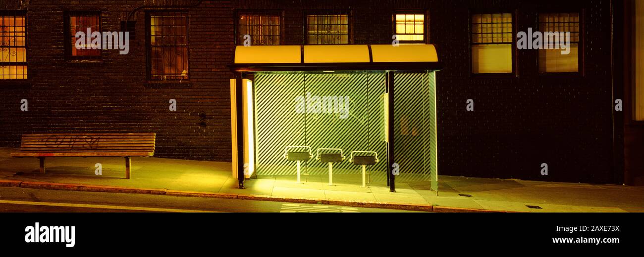 Bus stop bench night hi-res stock photography and images - Alamy
