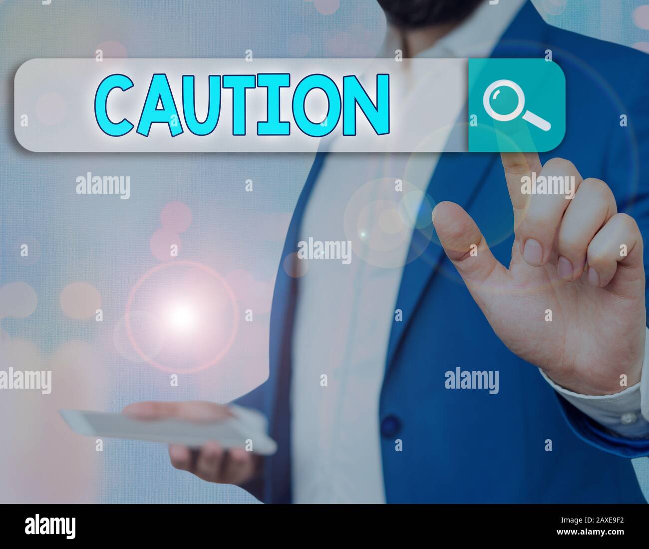 Writing note showing Caution. Business concept for Care taken to avoid ...