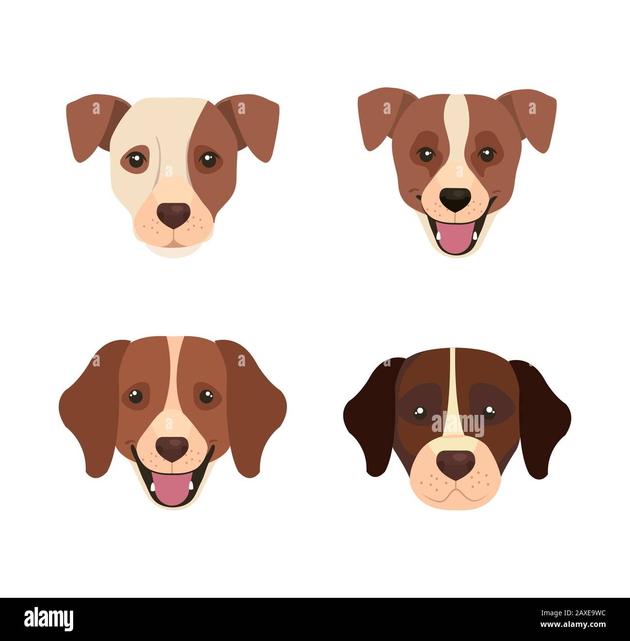 group of head dogs animals icons Stock Vector Image & Art - Alamy