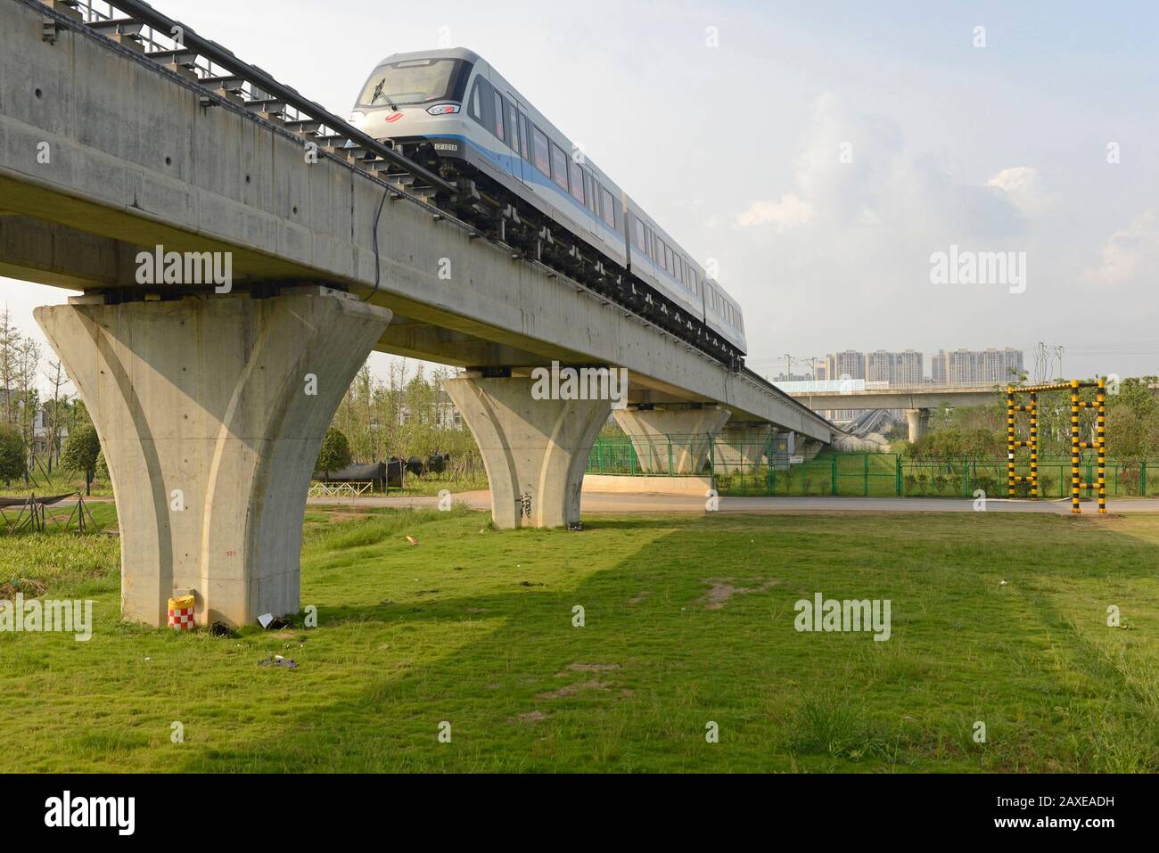 Maglev train leaves Longli station, Changsha, China Stock Photo - Alamy