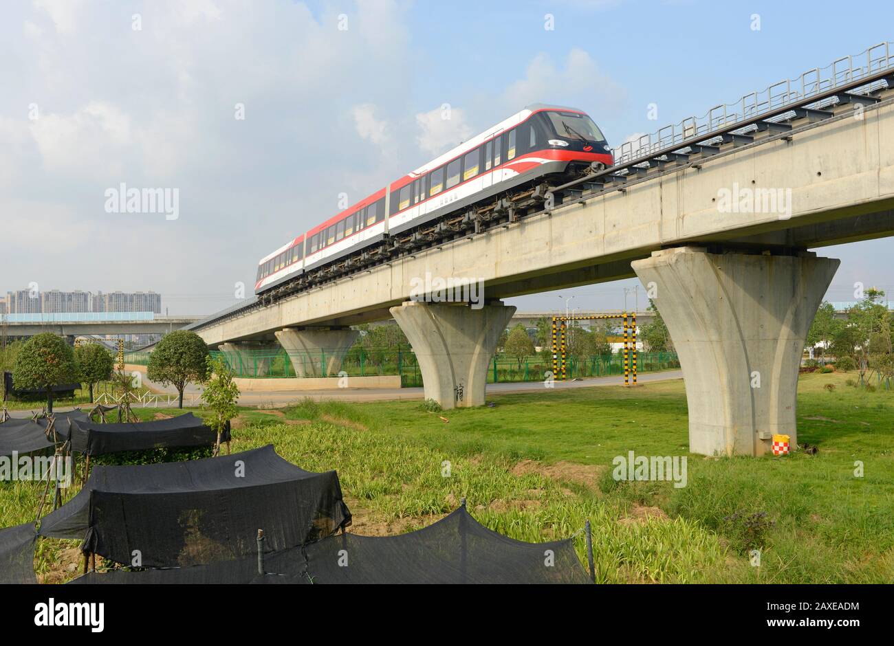 Maglev train approaches Longli station, Changsha, China Stock Photo - Alamy