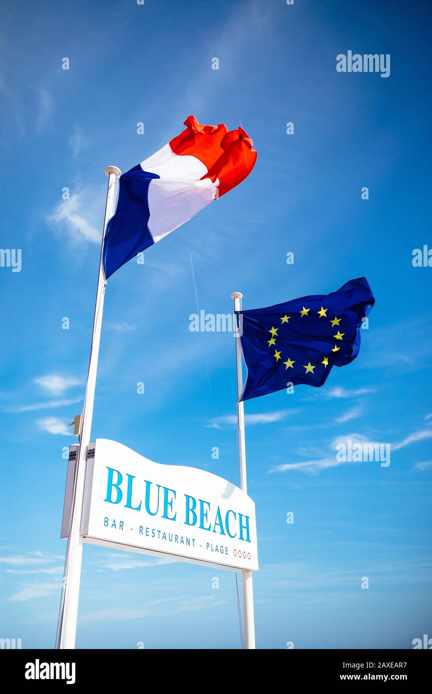 Beach french flag hi-res stock photography and images - Alamy