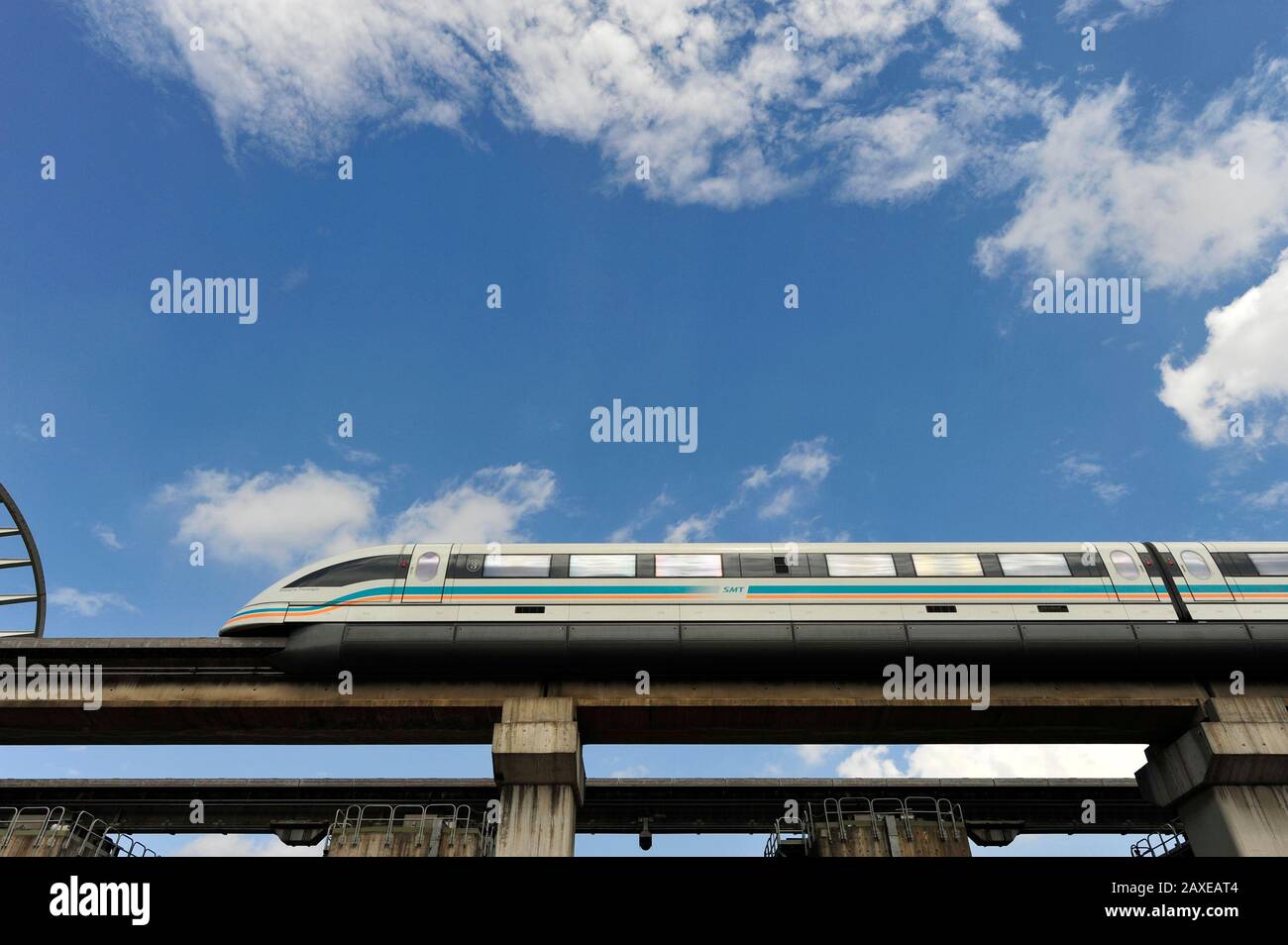 Maglev service departs from Longyang road station, Shanghai, China ...