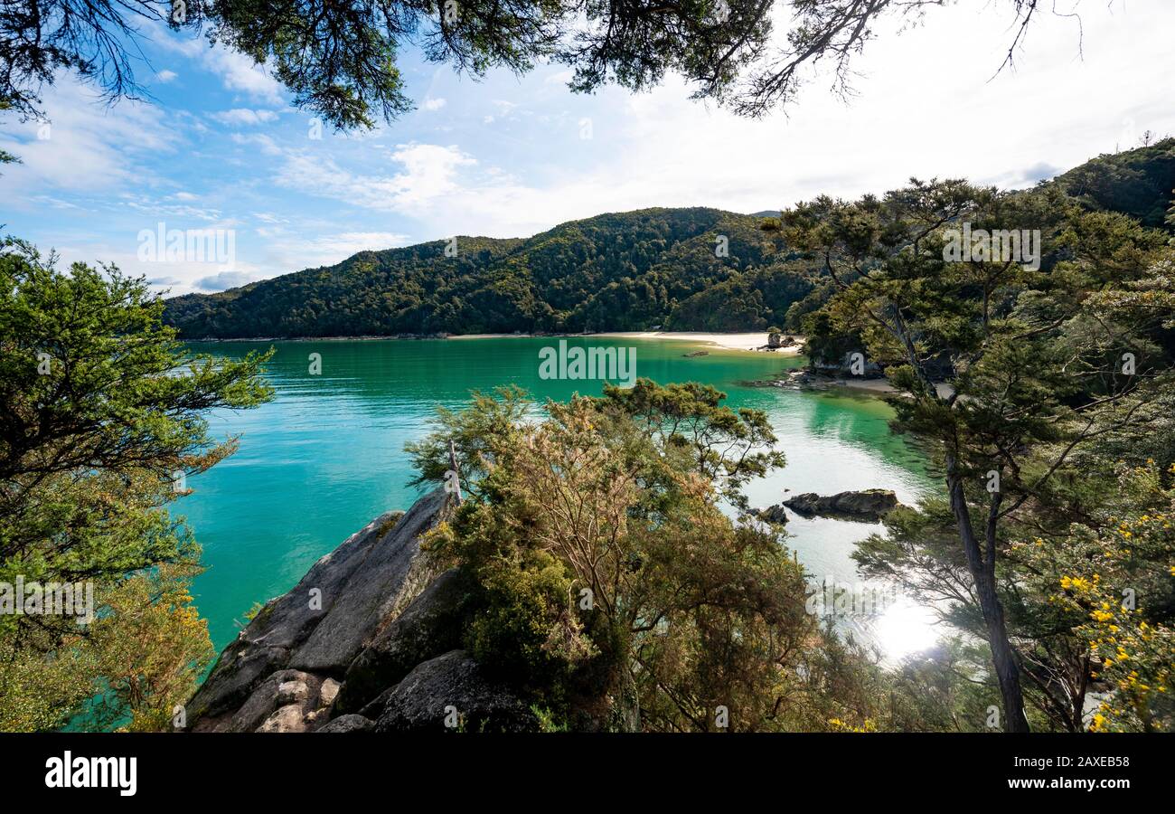 View of Stillwell Bay from the Abel Tasman Coastal Track, Abel Tasman National Park, Tasman ...