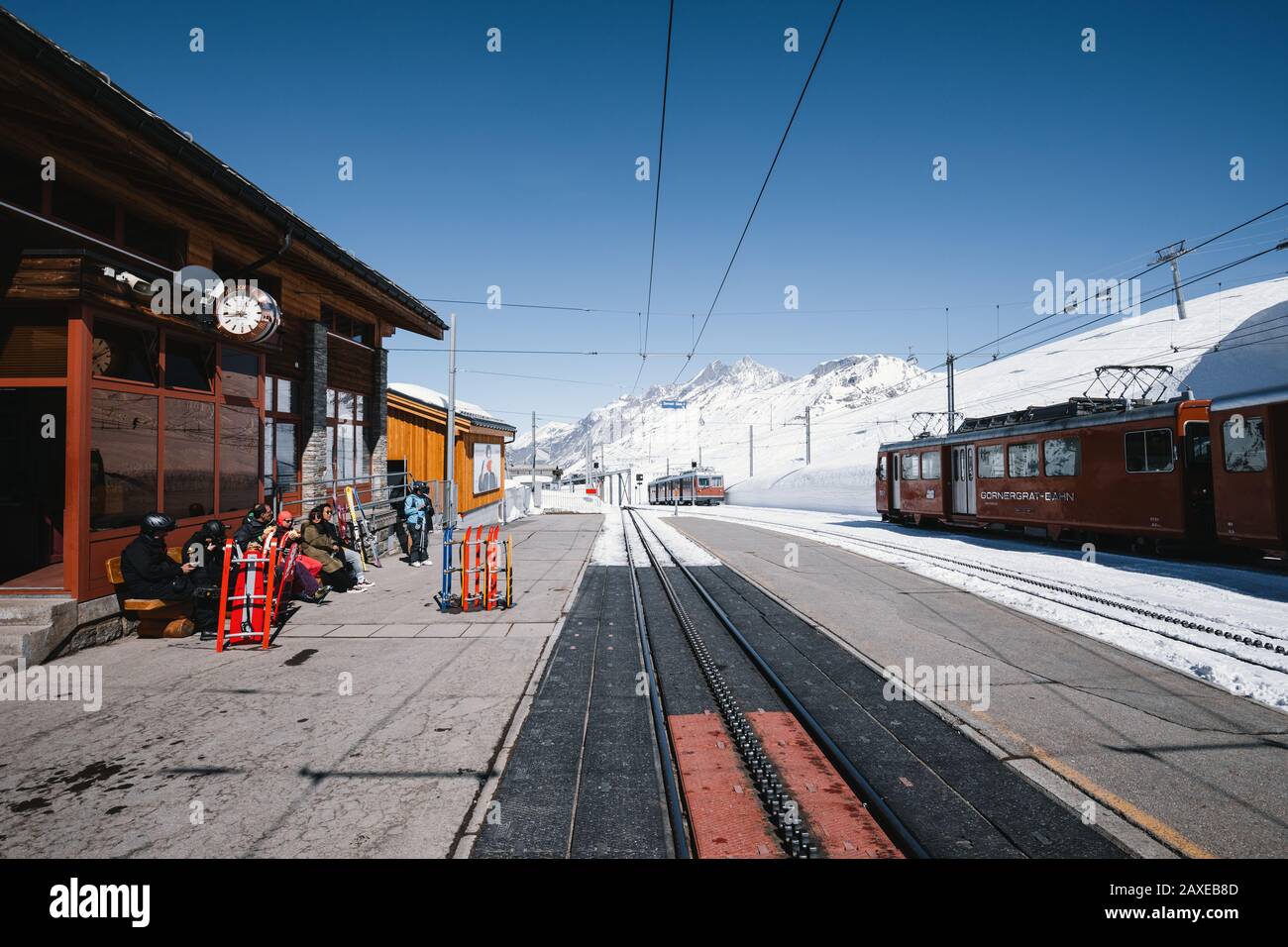 Gornergrat mountain railway station switzerland hi-res stock ...