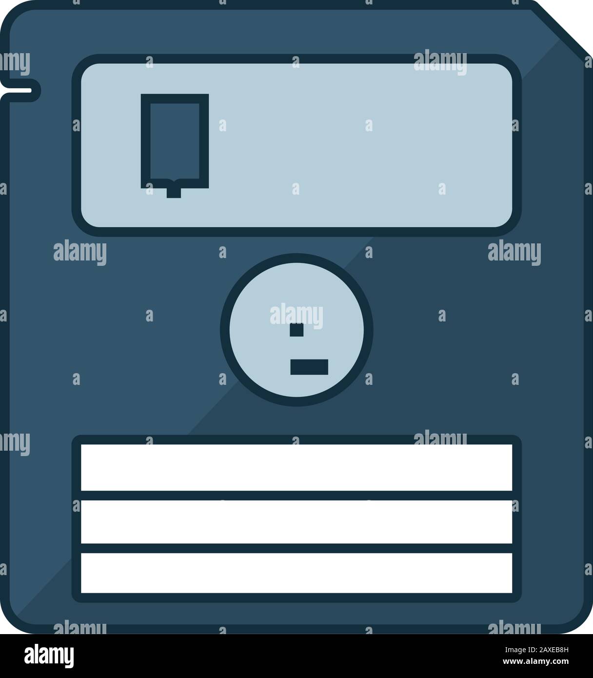 Diskette line and fill icon design, Technology office media data ...
