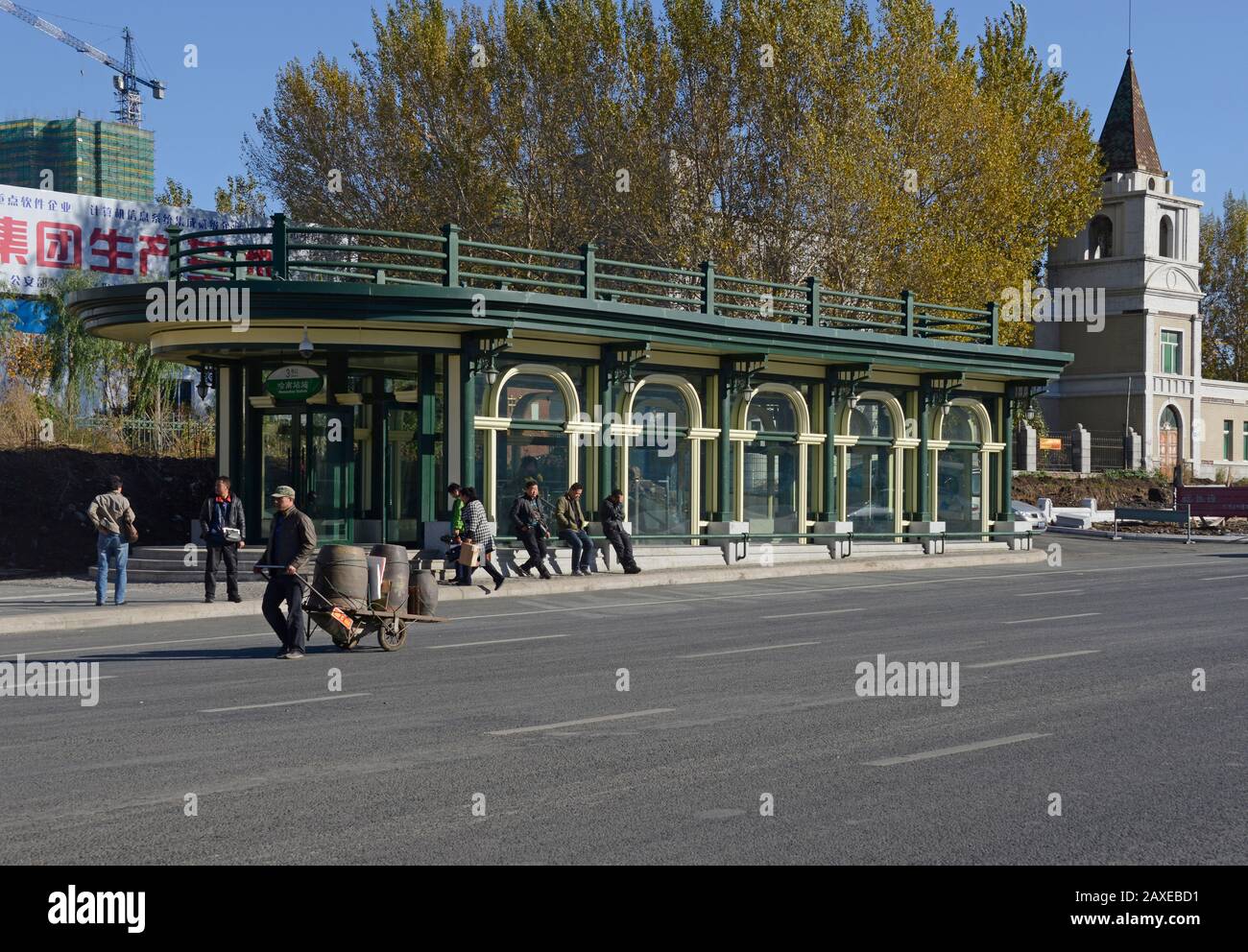 New retro-stylish entrances to Harbin metro line 1, China, shortly ...