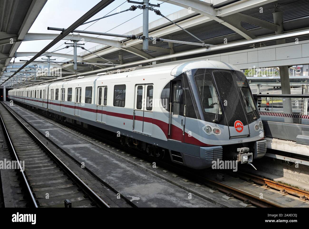 Shanghai metro line 11 train at Shanghai Motor Racing Circuit station ...