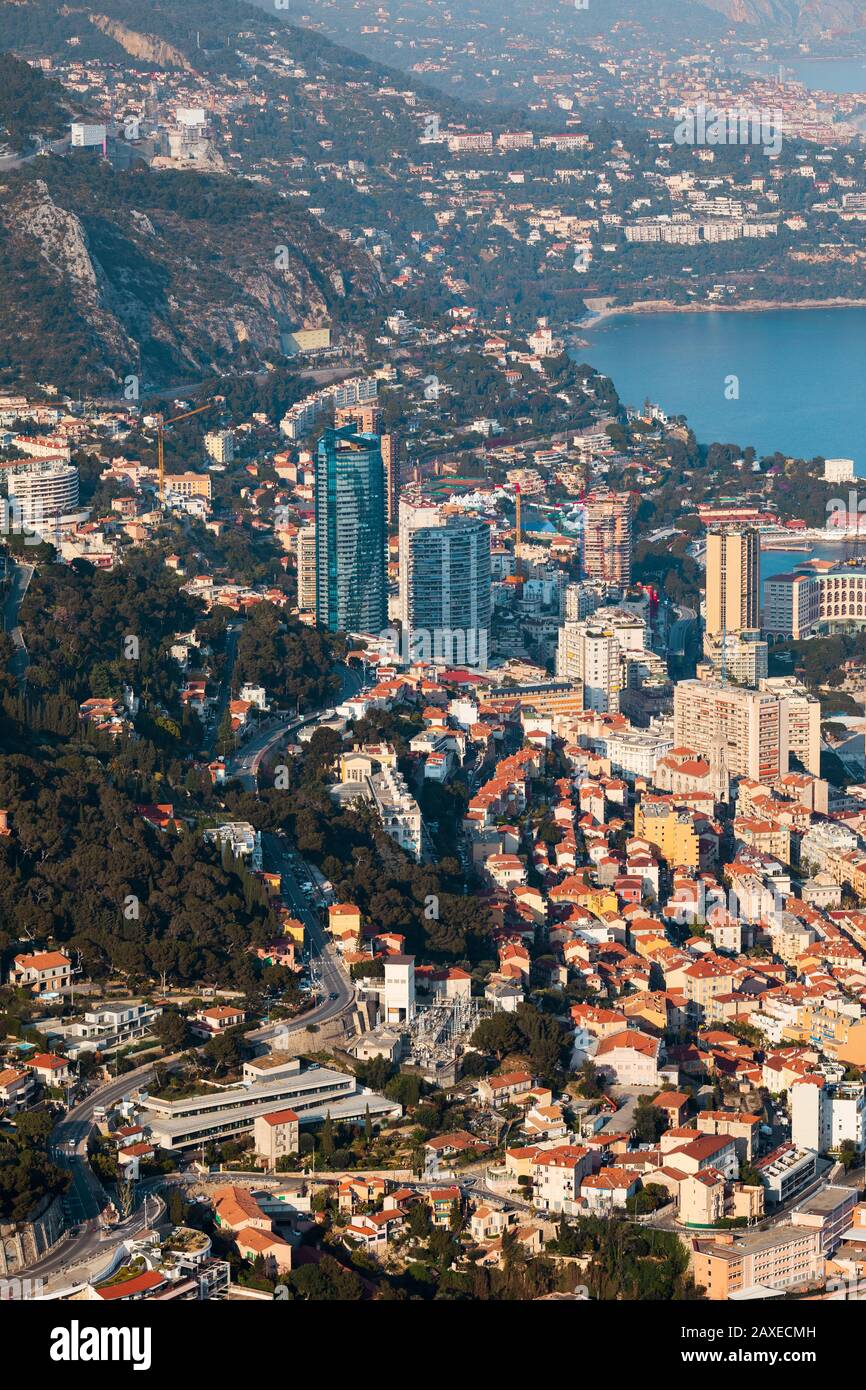 Aerial view of the Monaco skyline during sunset Stock Photo - Alamy