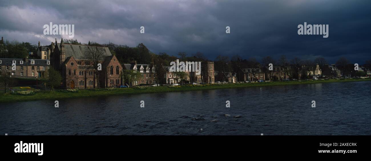 Clouds Over Building On The Waterfront, Inverness, Highlands, Scotland ...