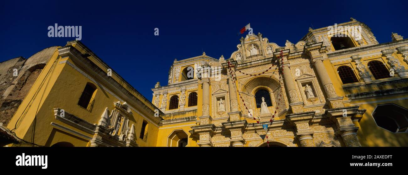 Low Angle View Of A Church, La Merced Church, Antigua, Guatemala Stock ...