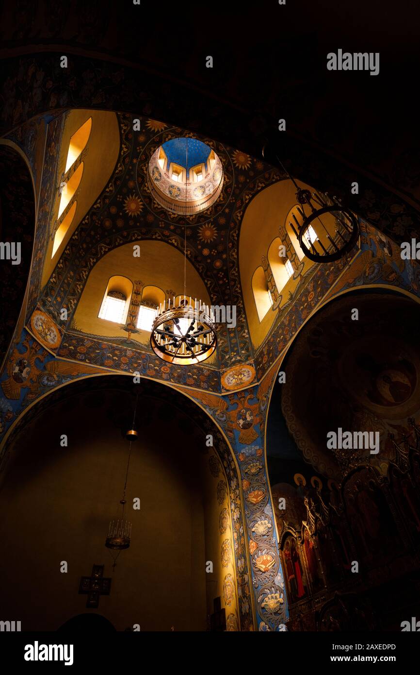 Interior of the Russian orthodox cathedral in Nice Stock Photo - Alamy