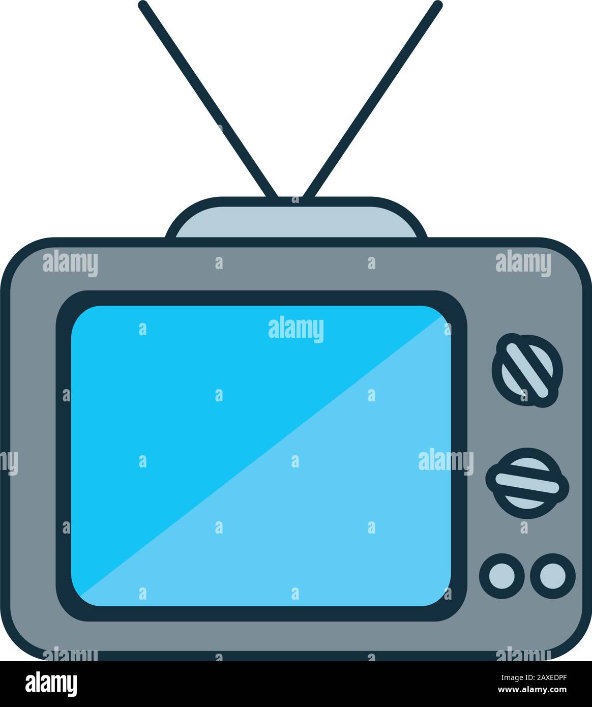 Tv line and fill icon design, Television device gadget technology ...