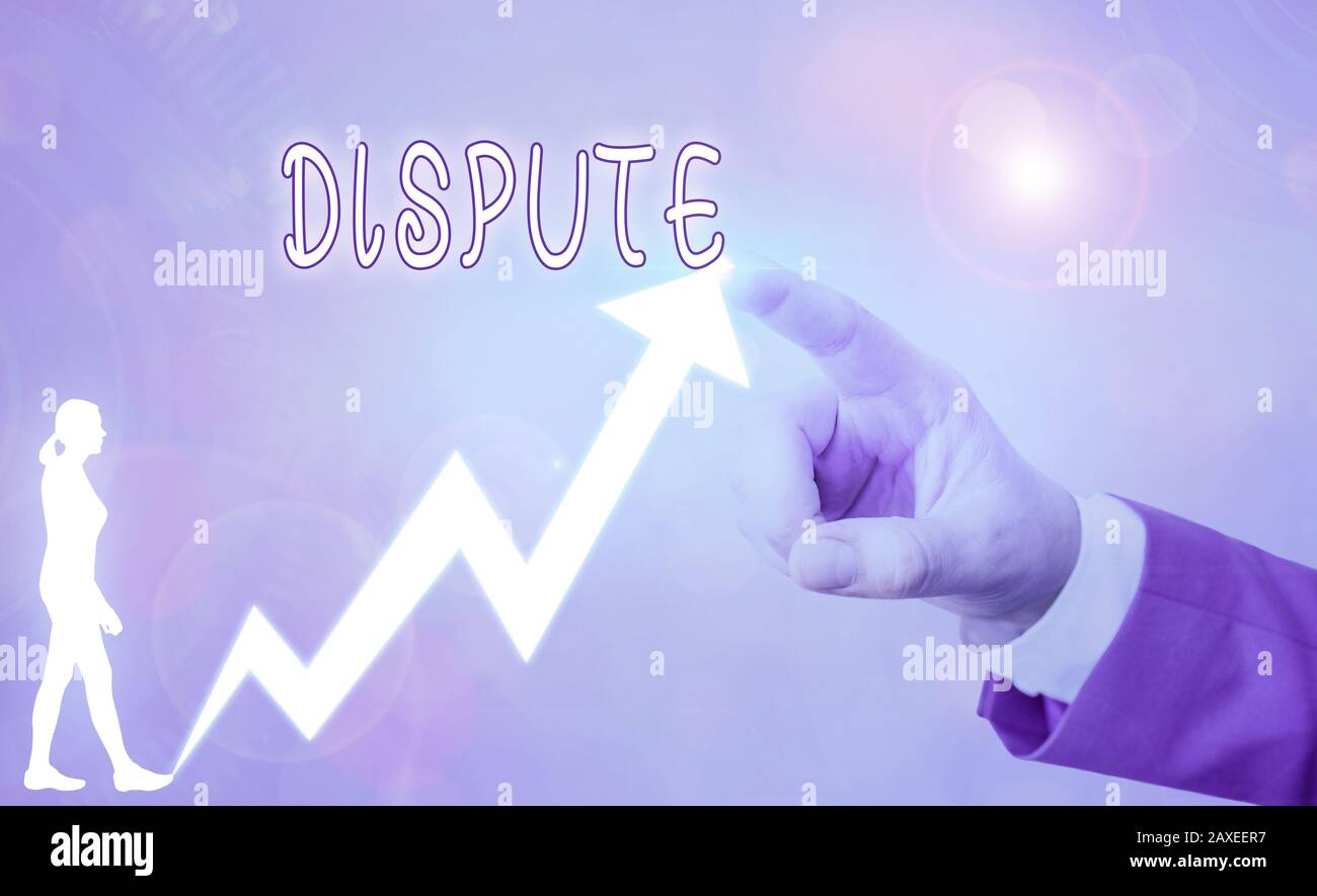 Word writing text Dispute. Business photo showcasing the serious ...