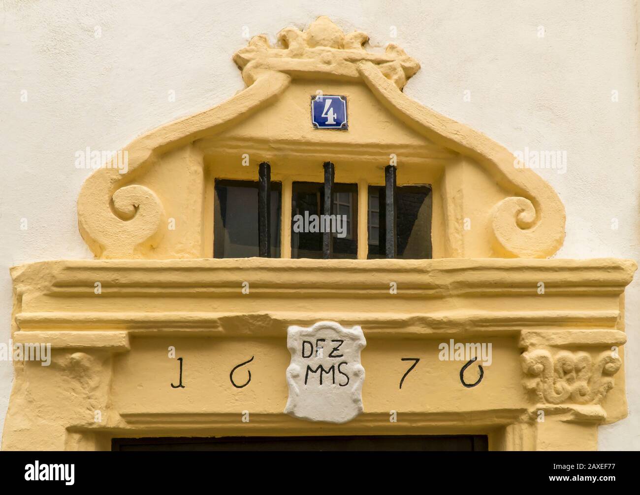 Historic Gable ornamentation in detail on a house facade Stock Photo ...