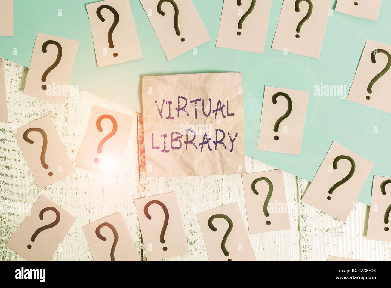 Handwriting text Virtual Library. Conceptual photo collection of ...
