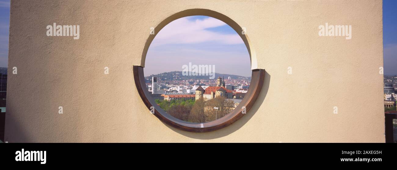 View of a city through an observation point, Stuttgart, Germany Stock ...