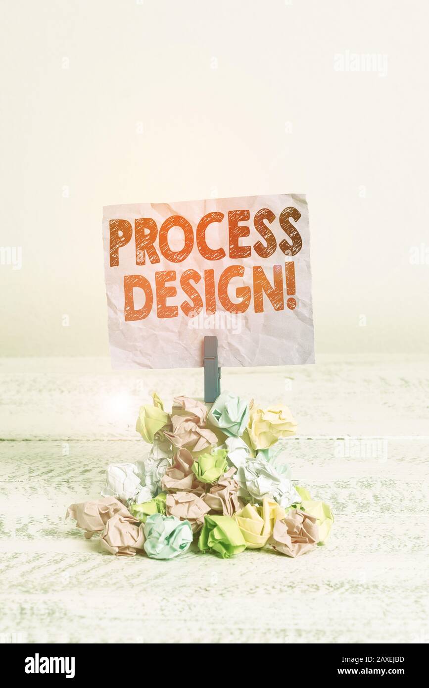 Writing note showing Process Design. Business concept for process of ...