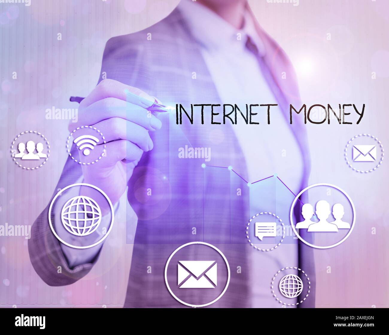 Text sign showing Internet Money. Business photo text Any means of ...