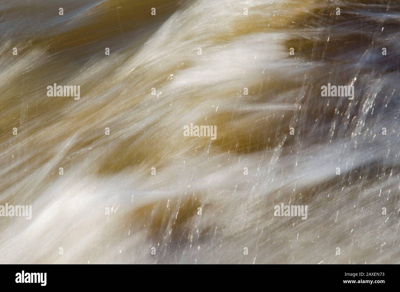 Texture of fast moving water, in yellowish soft tones. Flow, smoothness ...