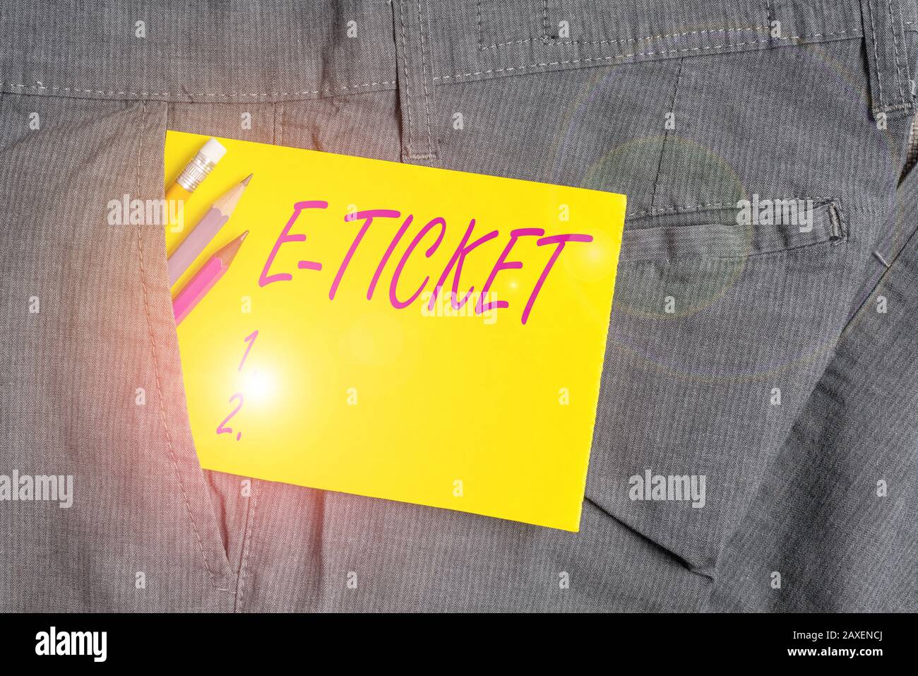 Writing note showing E Ticket. Business concept for Digital ticket that ...
