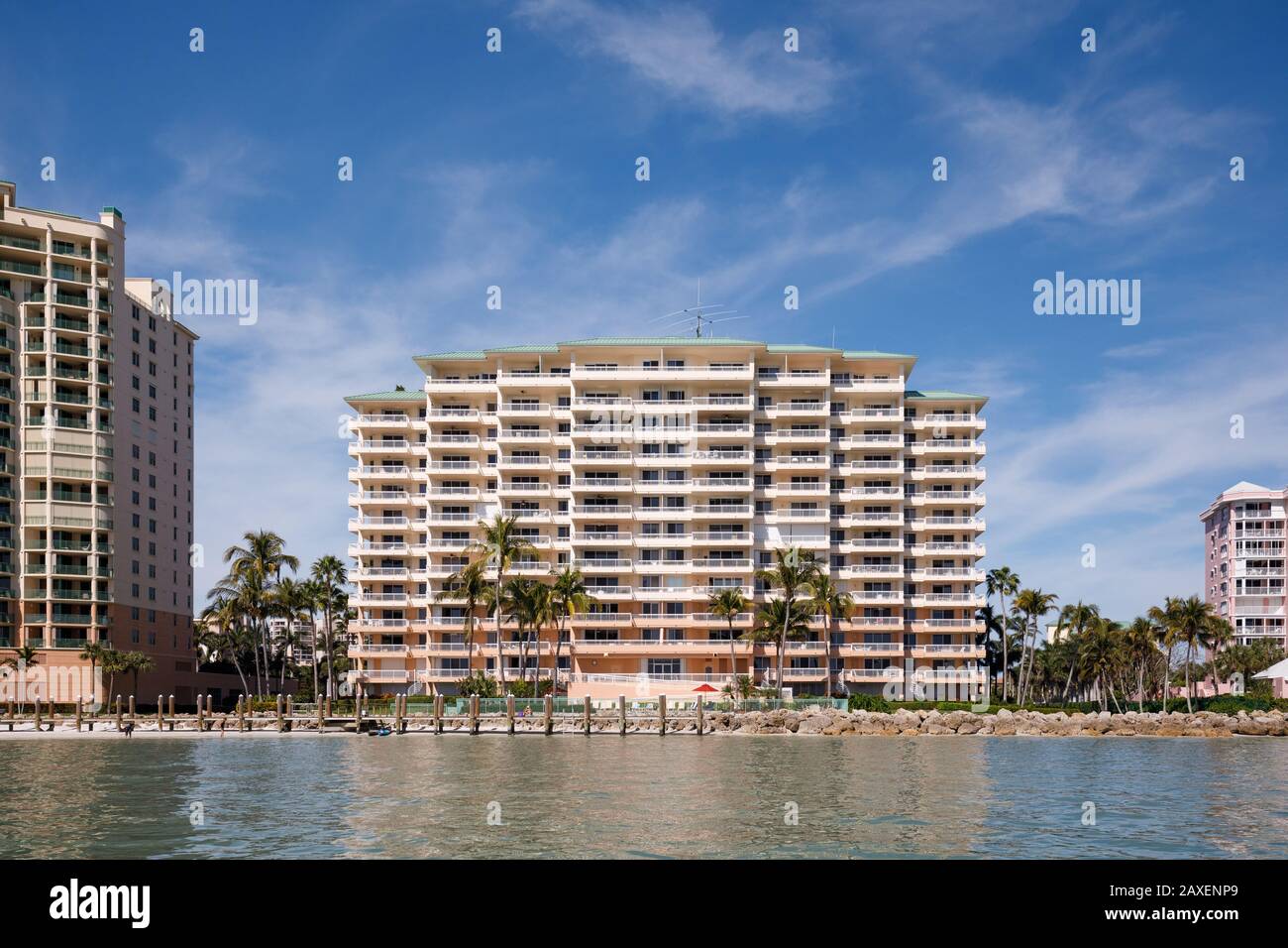 Merida apartments on Cape Marco in Marco Island, Florida Stock Photo ...