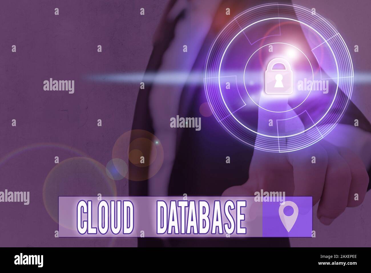 Text sign showing Cloud Database. Business photo text optimized or built for a virtualized ...
