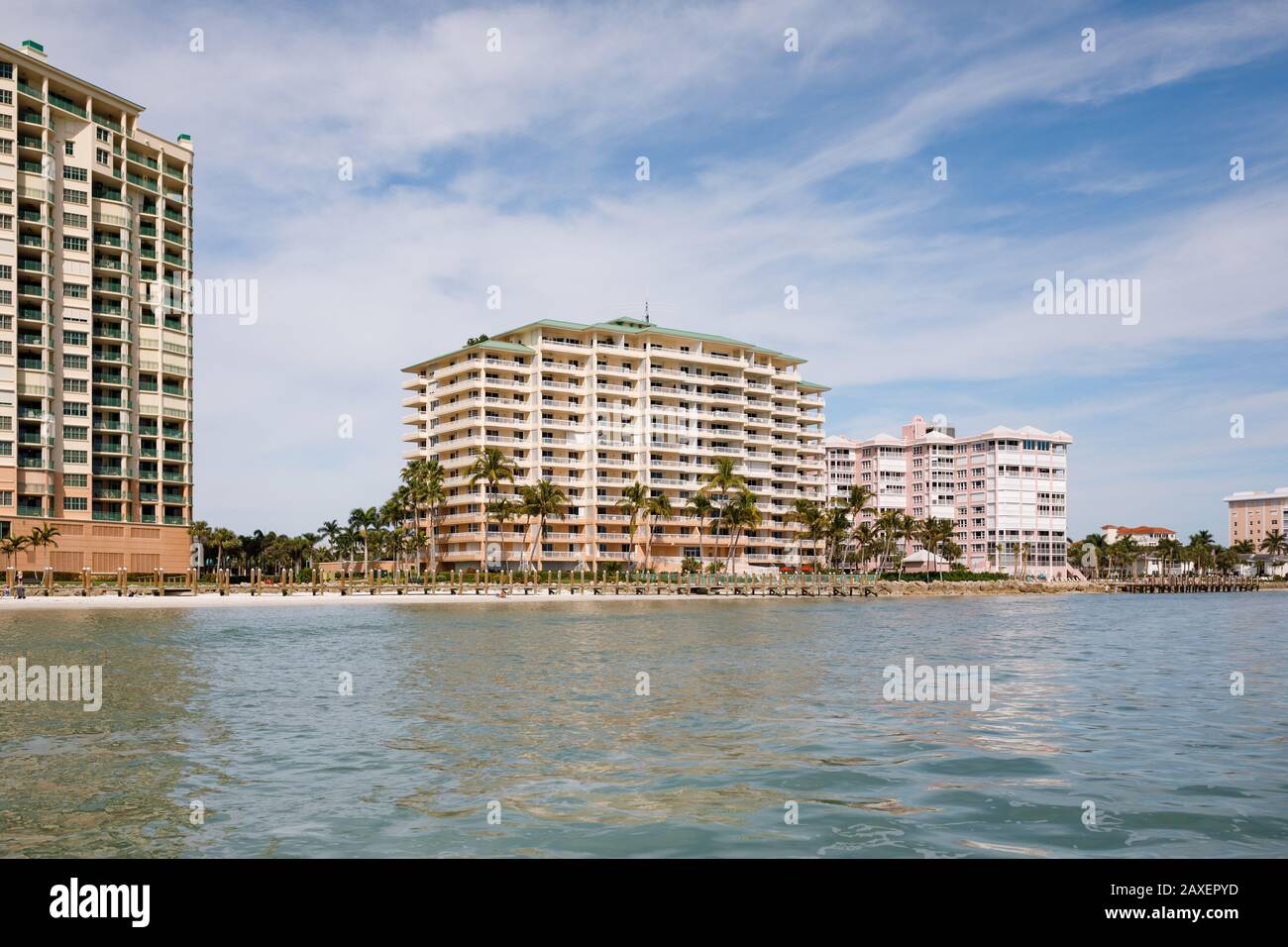 Merida apartments on Cape Marco in Marco Island, Florida Stock Photo ...