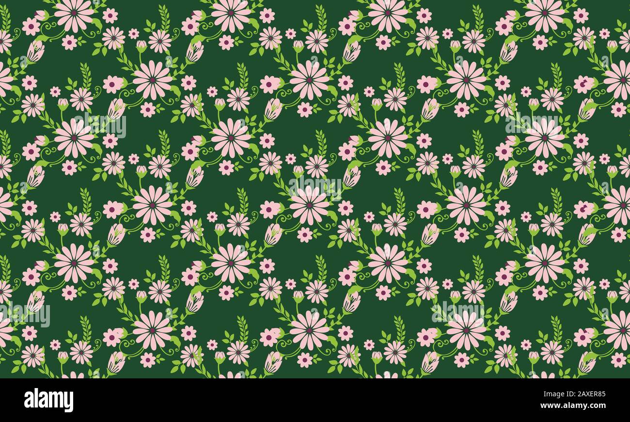 Unique spring floral Pattern background, with elegant leaf and flower ...