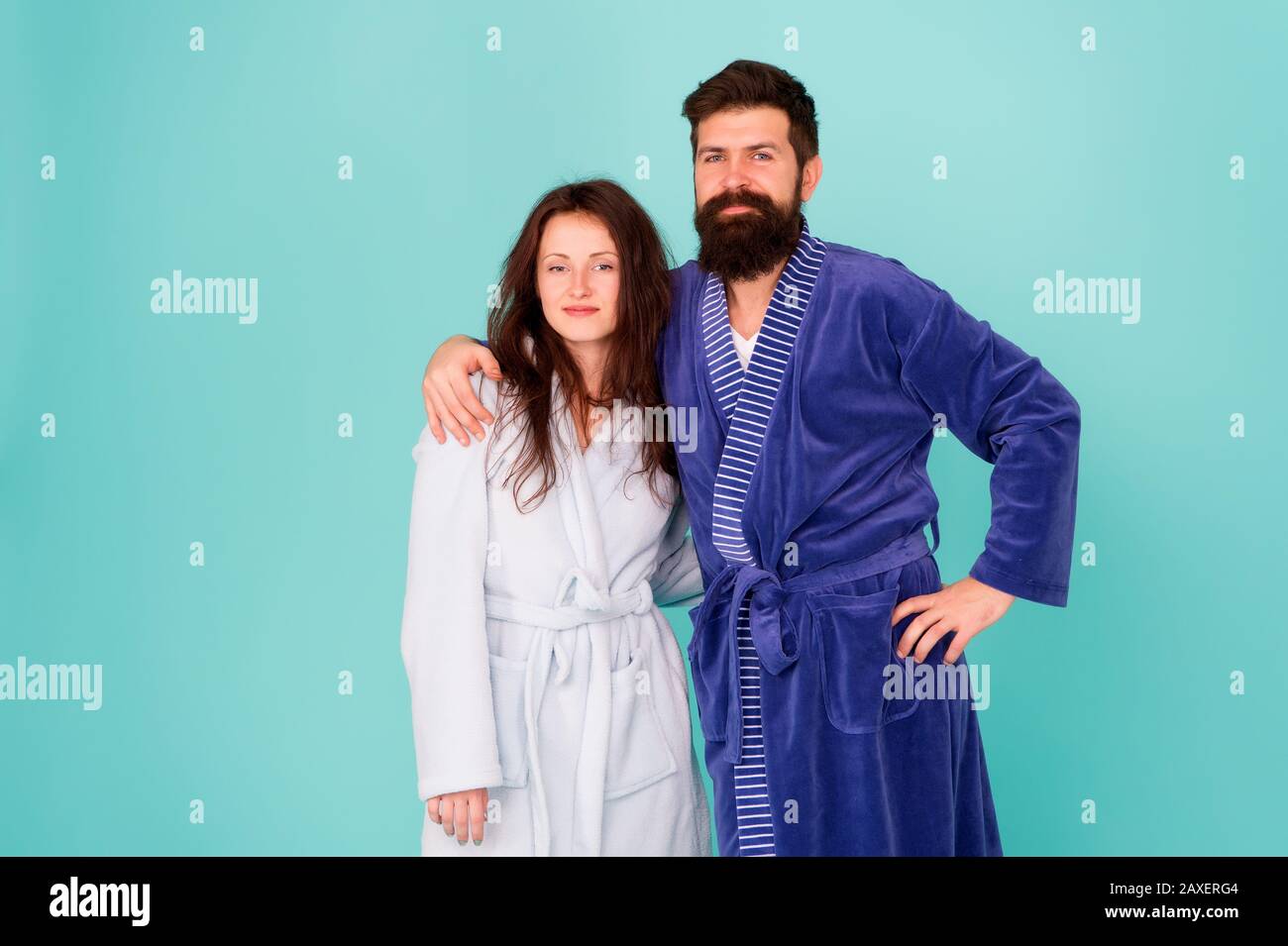 Enjoying spending time together. married couple morning routine. couple ...