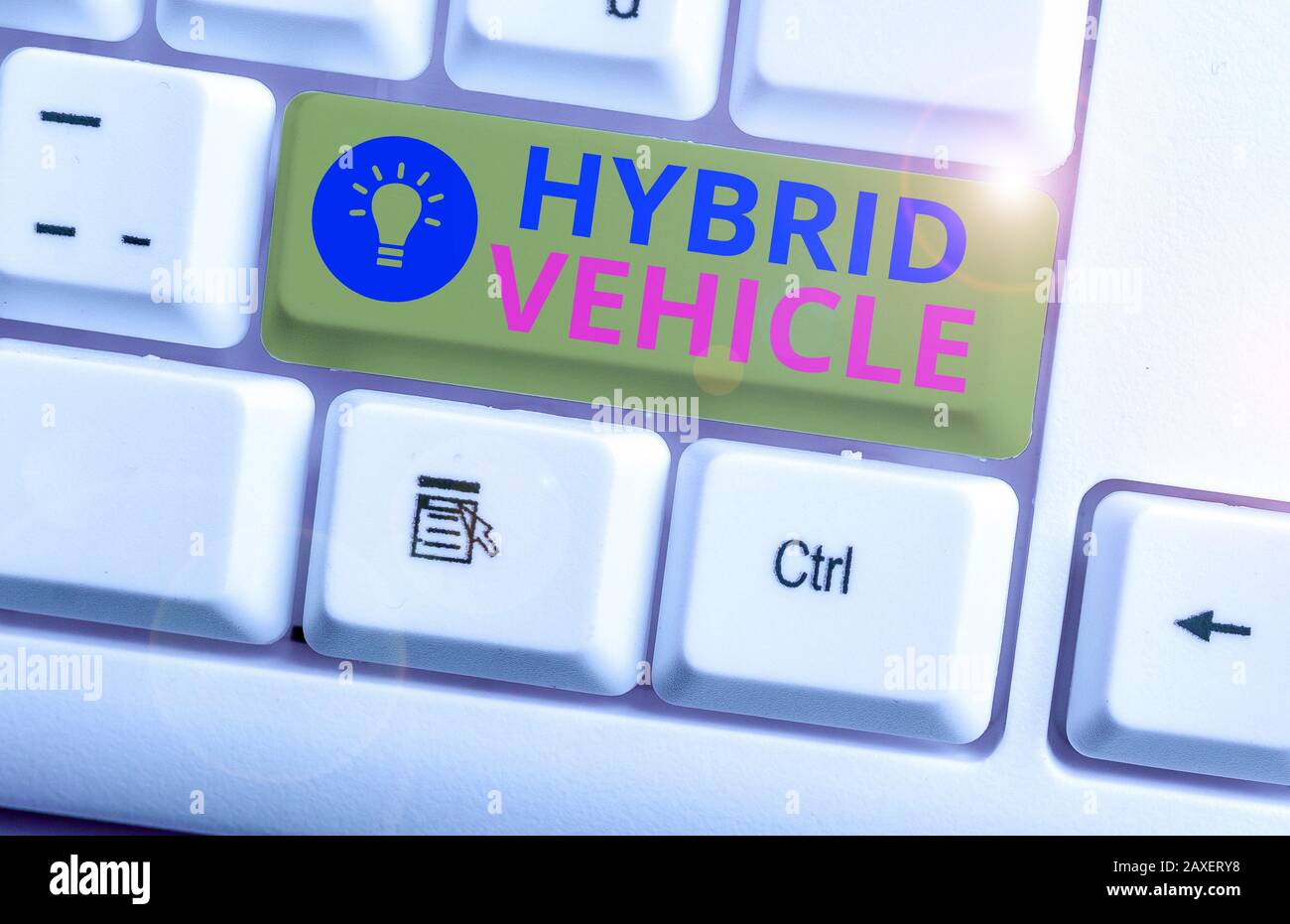 Conceptual hand writing showing Hybrid Vehicle. Concept meaning ...