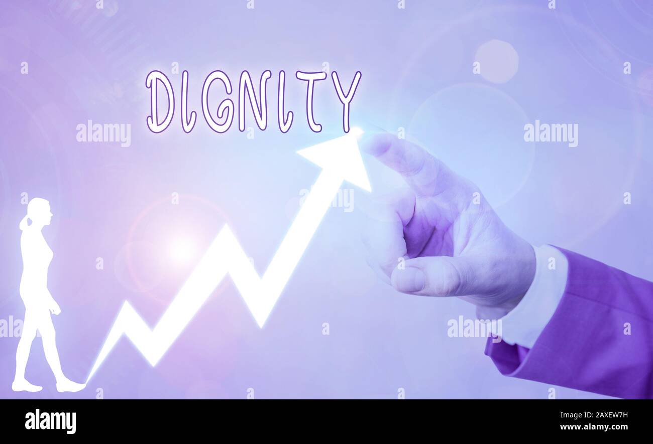 Word writing text Dignity. Business photo showcasing Quality Being ...