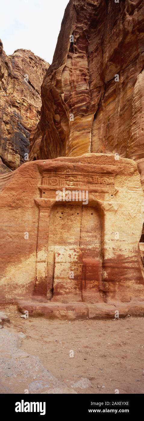 Carving on a rock, Petra, Jordan Stock Photo - Alamy