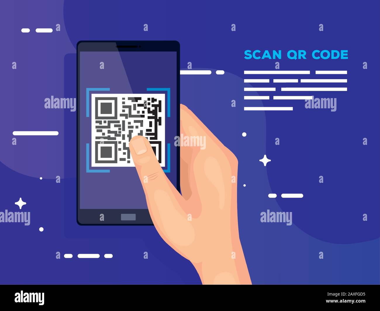 hand user scan code qr with smartphone Stock Vector Image & Art - Alamy