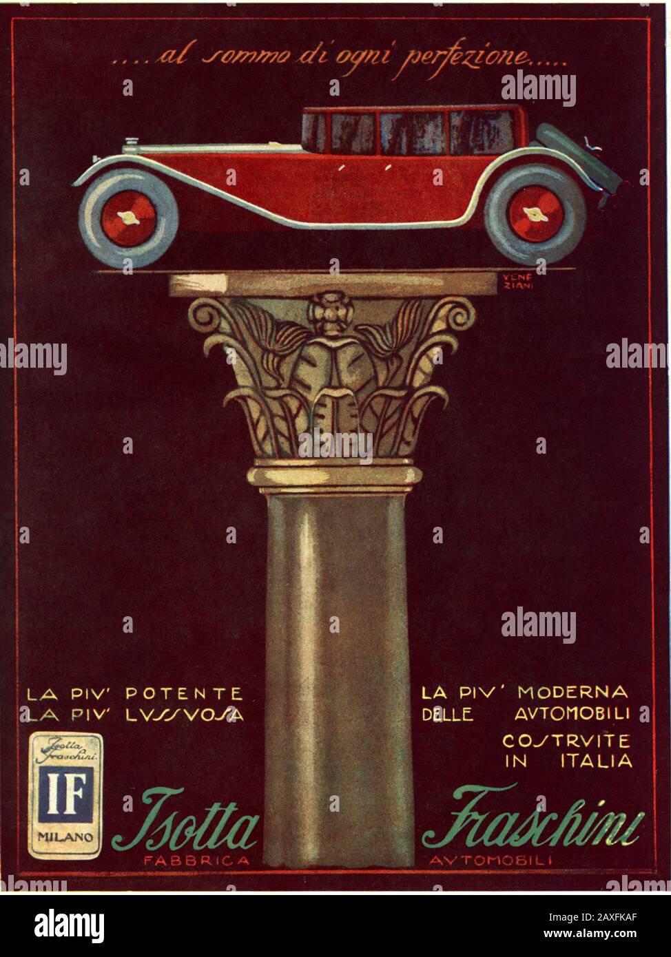 1925, Milano , ITALY : The italian car industry ISOTTA FRASCHINI ...