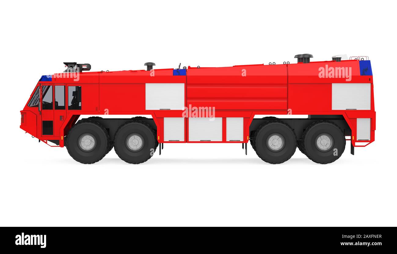 Airport Fire Rescue Car Isolated Stock Photo - Alamy