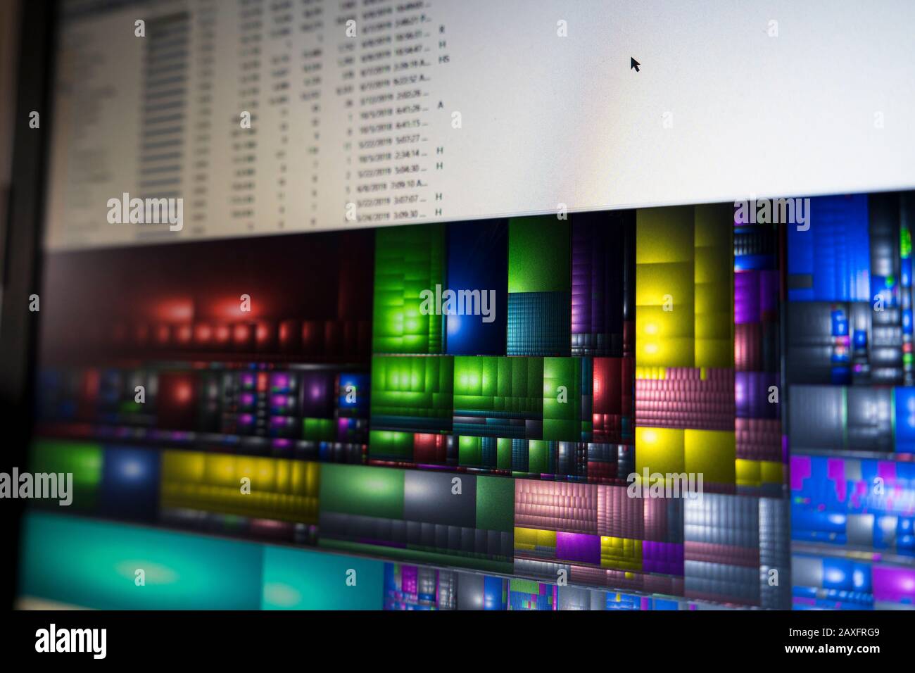 Display detail computer disk map used on harddisk dirve Stock Photo - Alamy