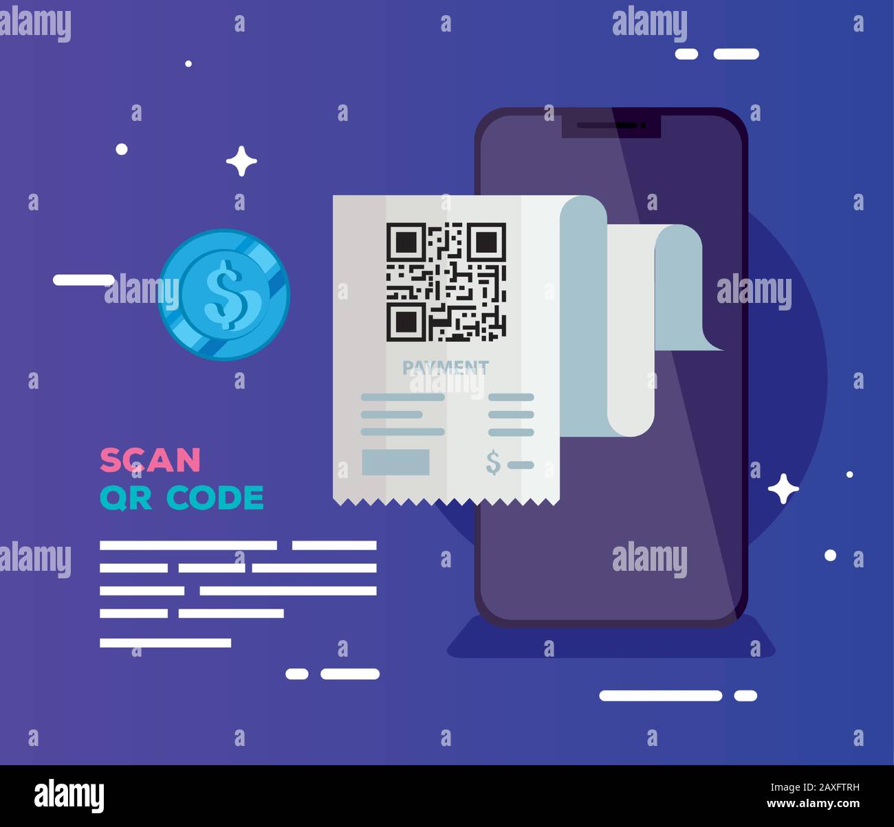 smartphone with scan code qr Stock Vector Image & Art - Alamy