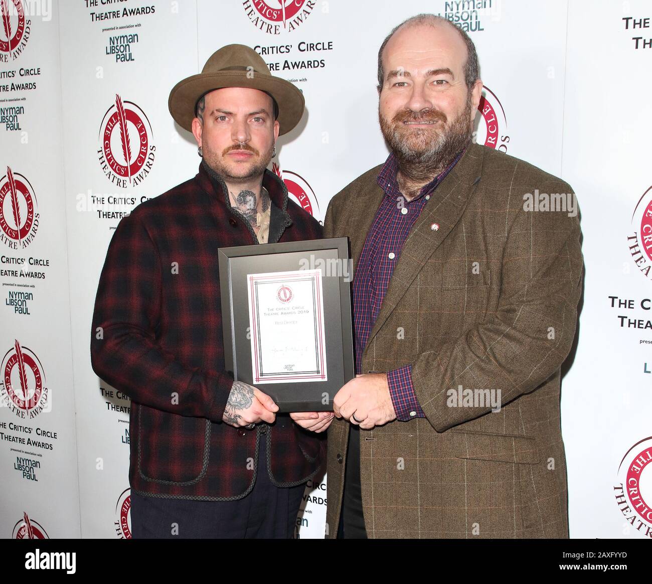 London, UK. 11th Feb, 2020. Jamie Lloyd receives his award for Best ...